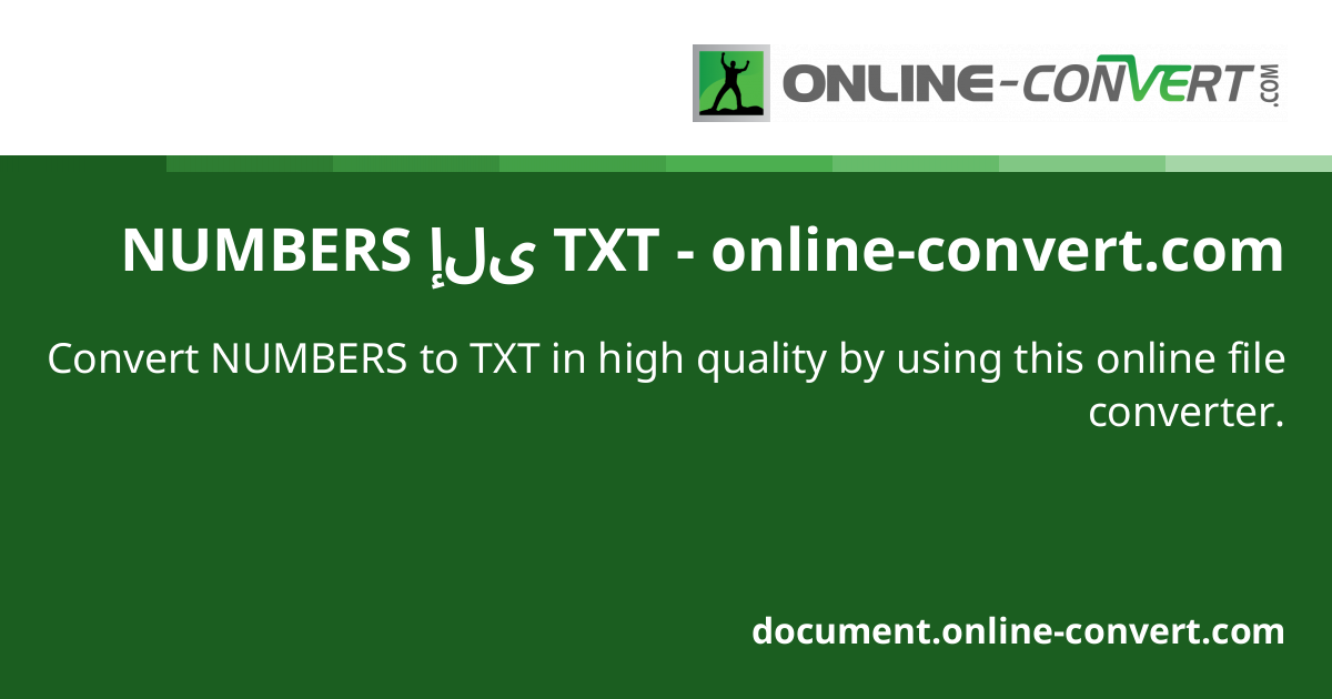 NUMBERS من TXT - online-convert.com