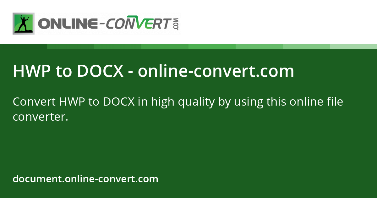 HWP to DOCX - online-convert.com