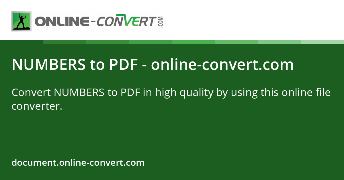 NUMBERS to PDF - online-convert.com