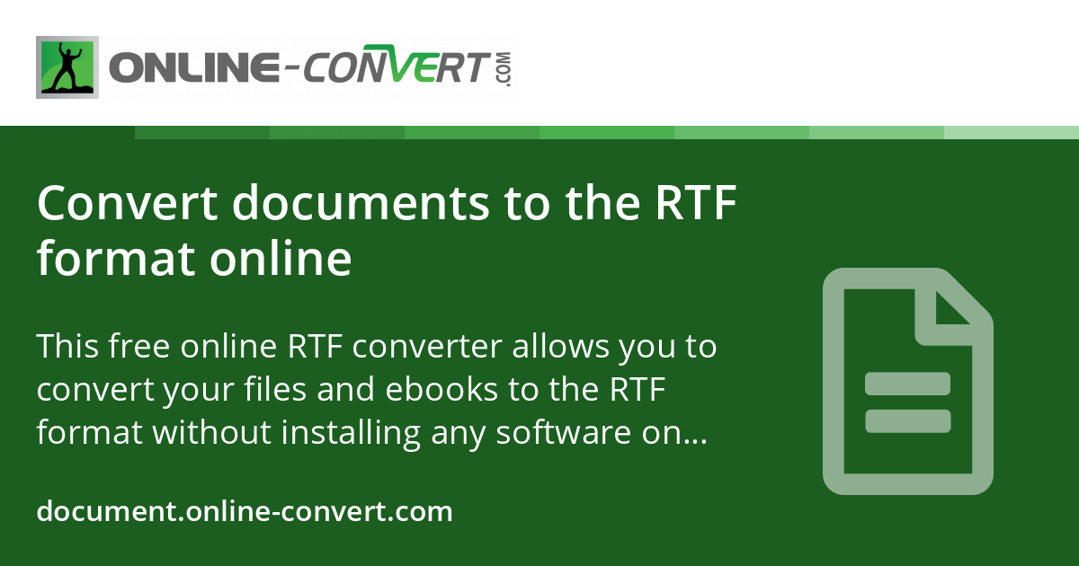 Convert documents to the RTF format online