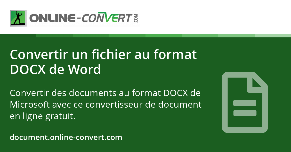 Convertir un fichier au format DOCX de Word