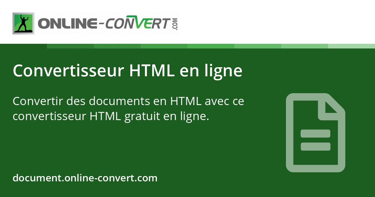 Convertisseur HTML en ligne