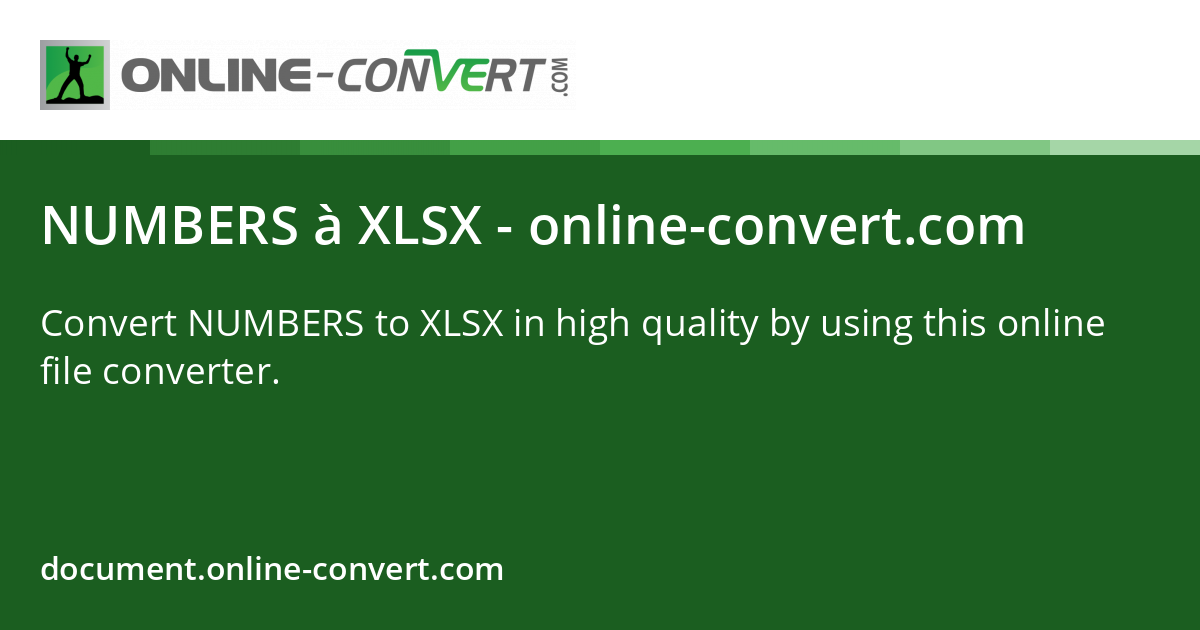 NUMBERS à XLSX - online-convert.com