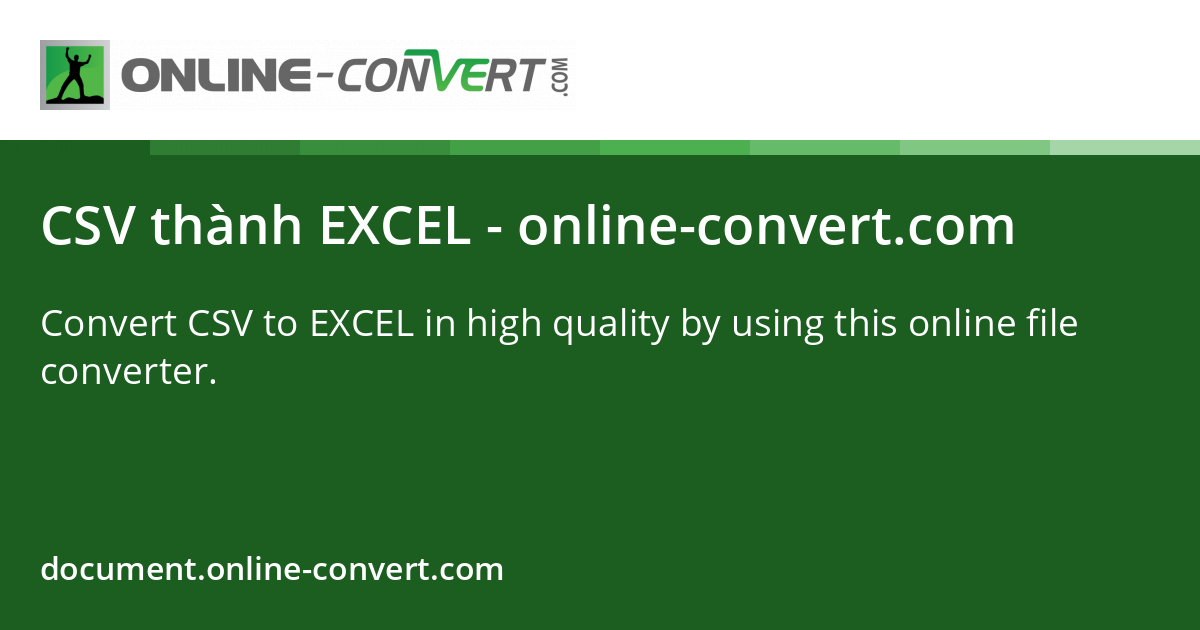 CSV đến EXCEL - online-convert.com