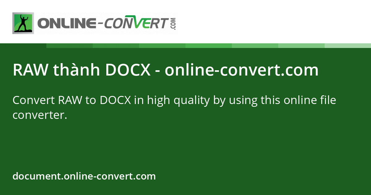 RAW sang DOCX - online-convert.com