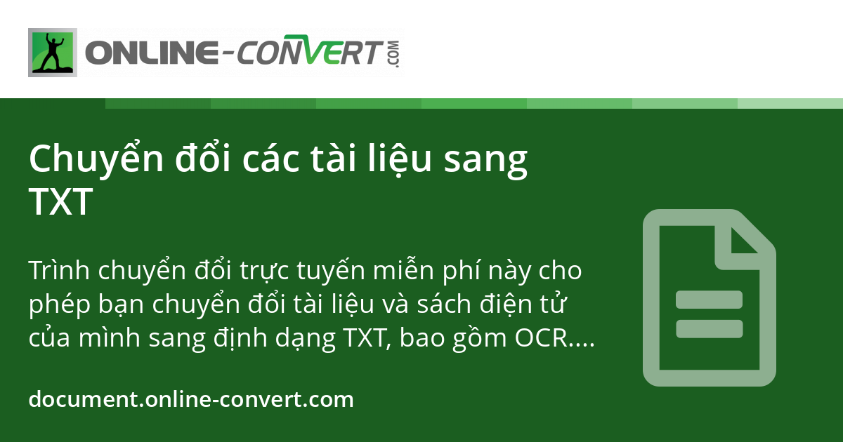 Chuyển đổi các tài liệu sang TXT